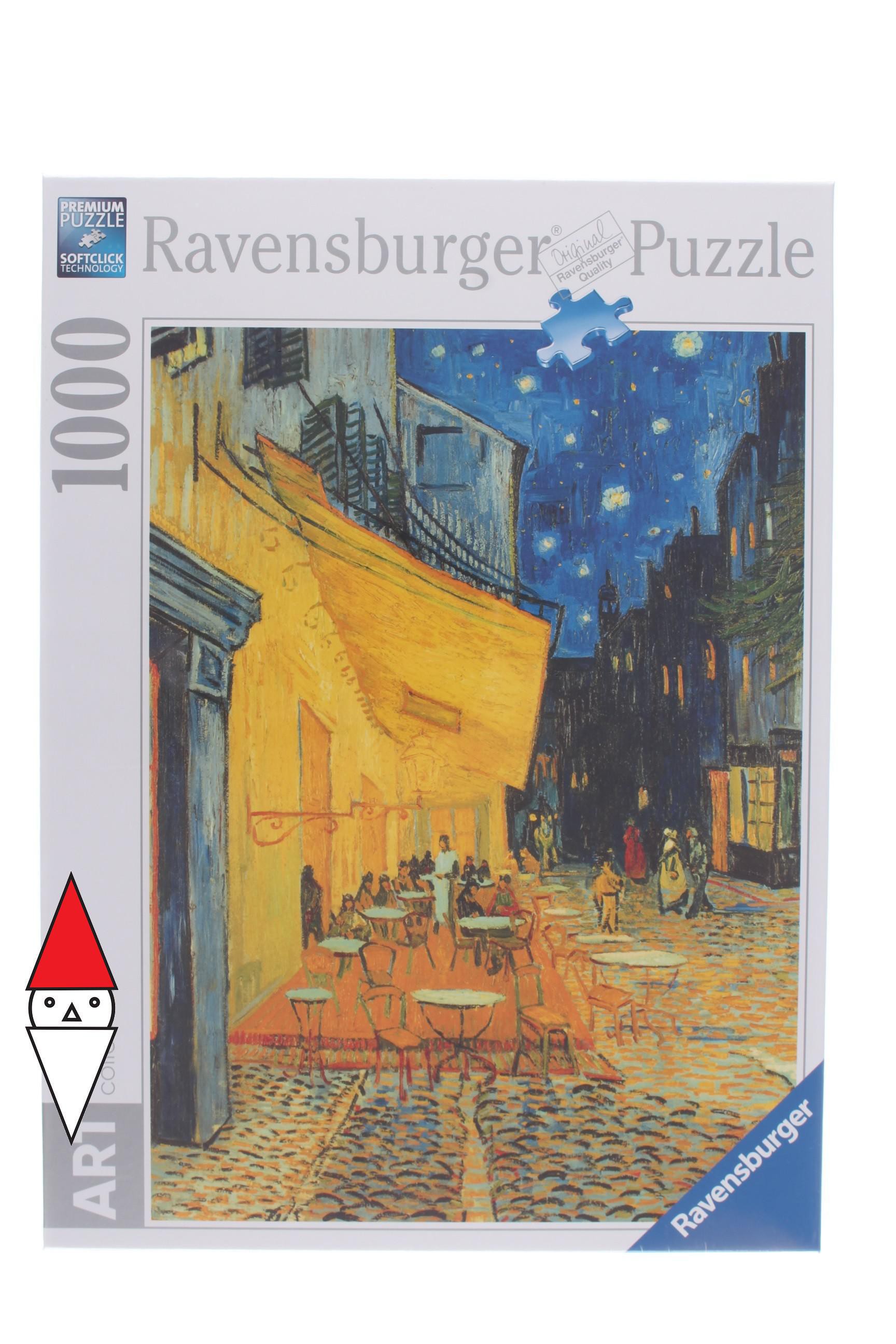 PUZZLE ARTE RAVENSBURGER VAN GOGH CAFFE DI NOTTE 1000 PZ 15373 Donkytoys